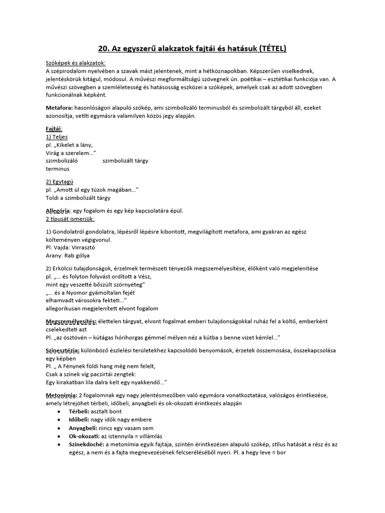 Az Egyszer Alakzatok Fajtái És Hatásuk | PDF