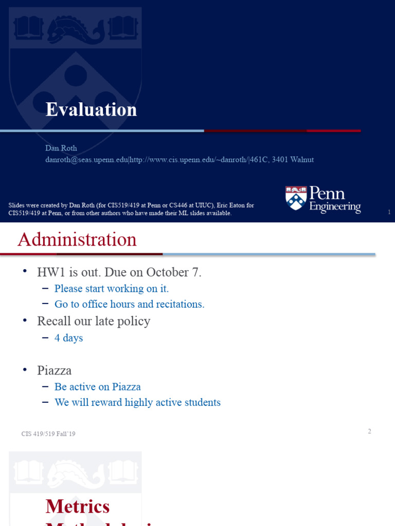Lecture3 Eval Metric | PDF | Scientific Method | Cognitive Science