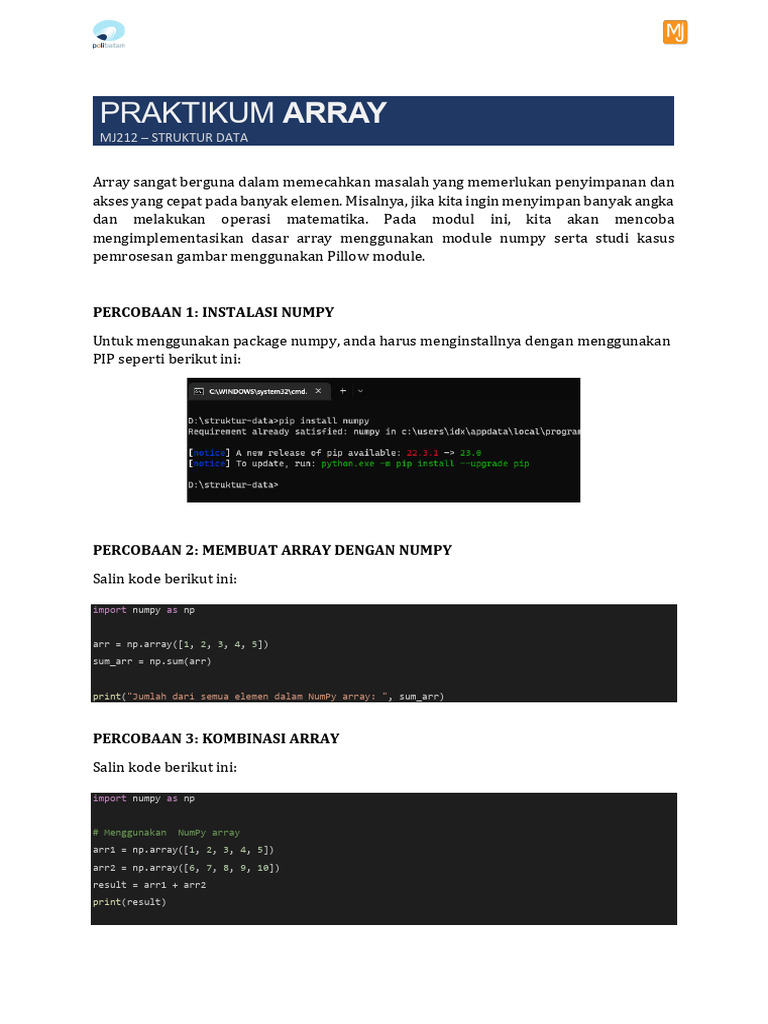 Modul 4 - Praktikum Array | PDF | Komputer