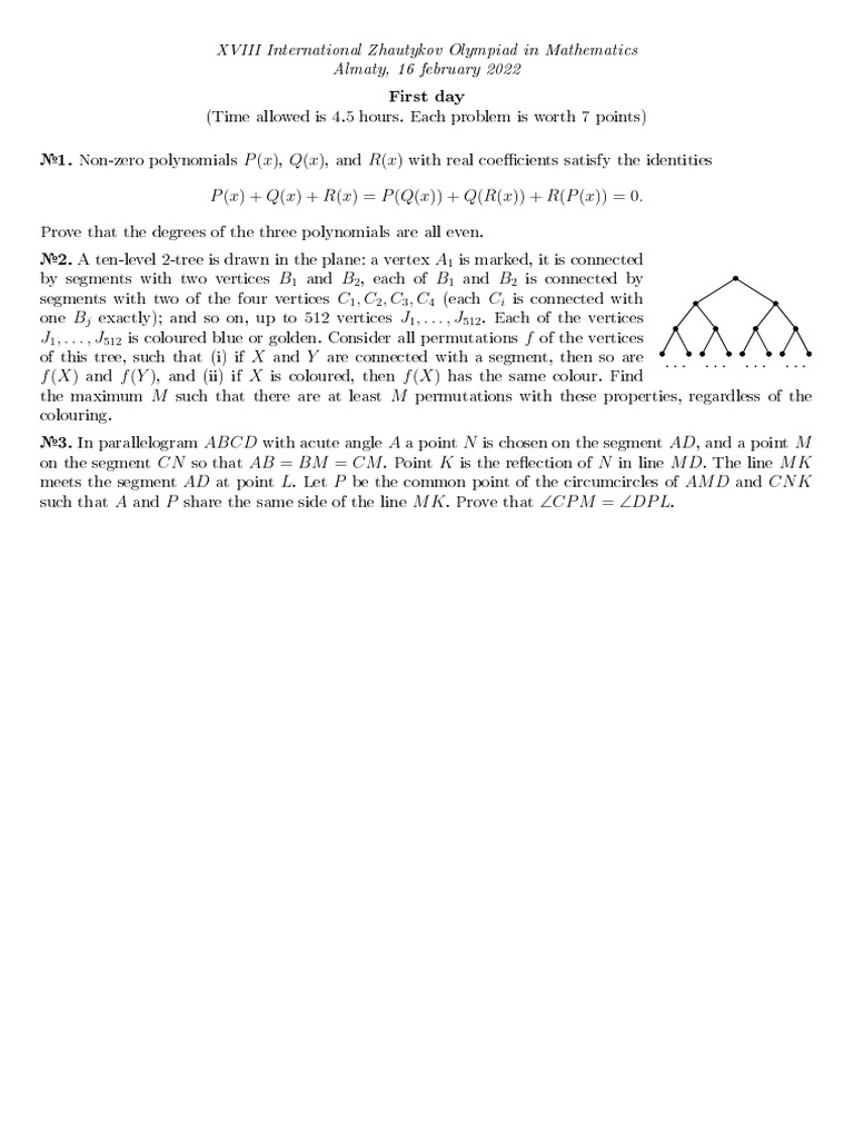 G13 2022 IZOM Day1 Solution | PDF | Triangle | Elementary Geometry