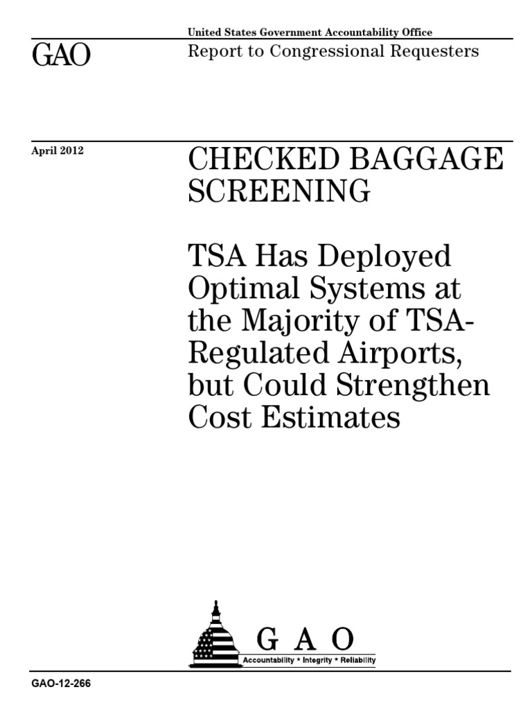 Gao 12 266 | PDF | Transportation Security Administration | Airport ...