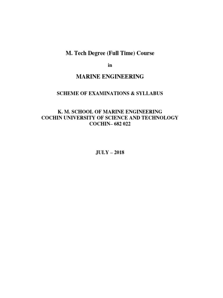 M. Tech Degree (Full Time) Course | PDF
