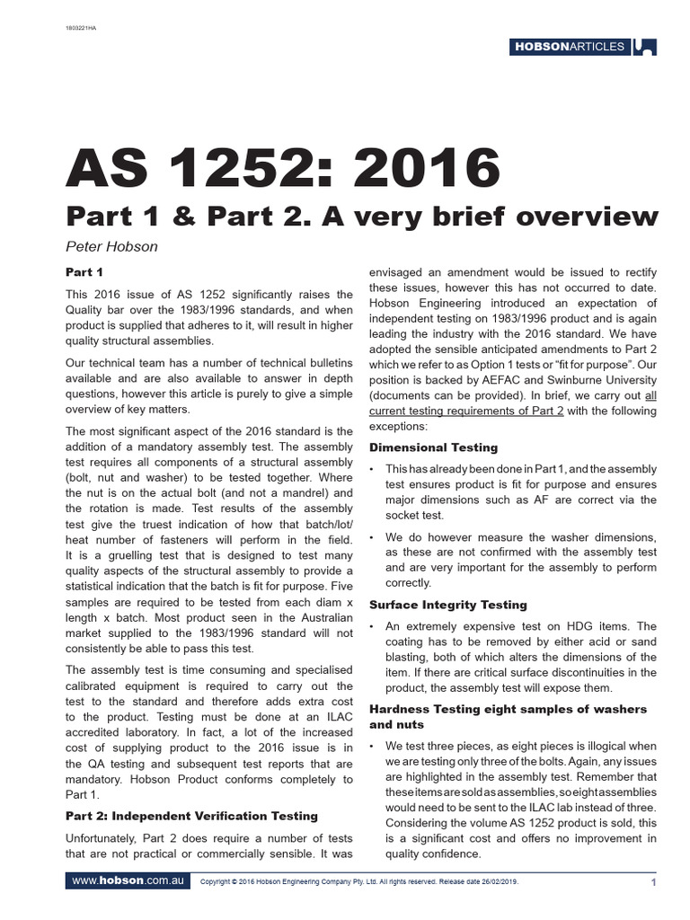 Hobson Article - AS1252 16 Overview | PDF | Technology & Engineering
