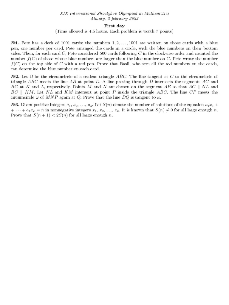 G13 2023 IZOM Day1 Solution | PDF