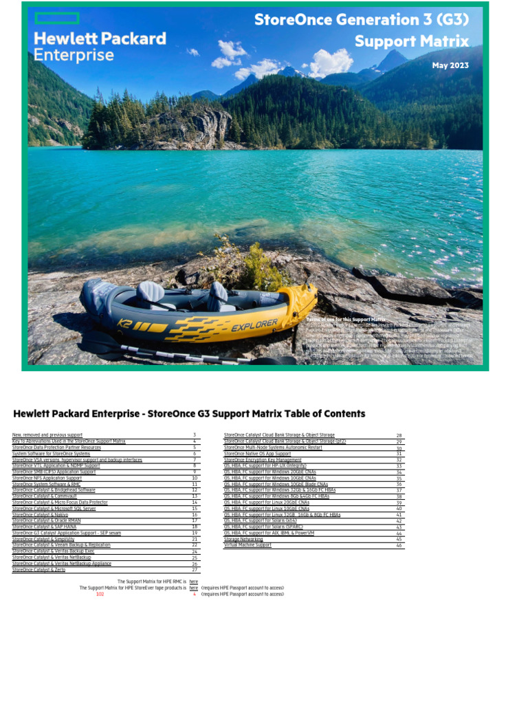 StoreOnce Generation 3 (G3) - Support Matrix - May 2023 | PDF | Backup ...