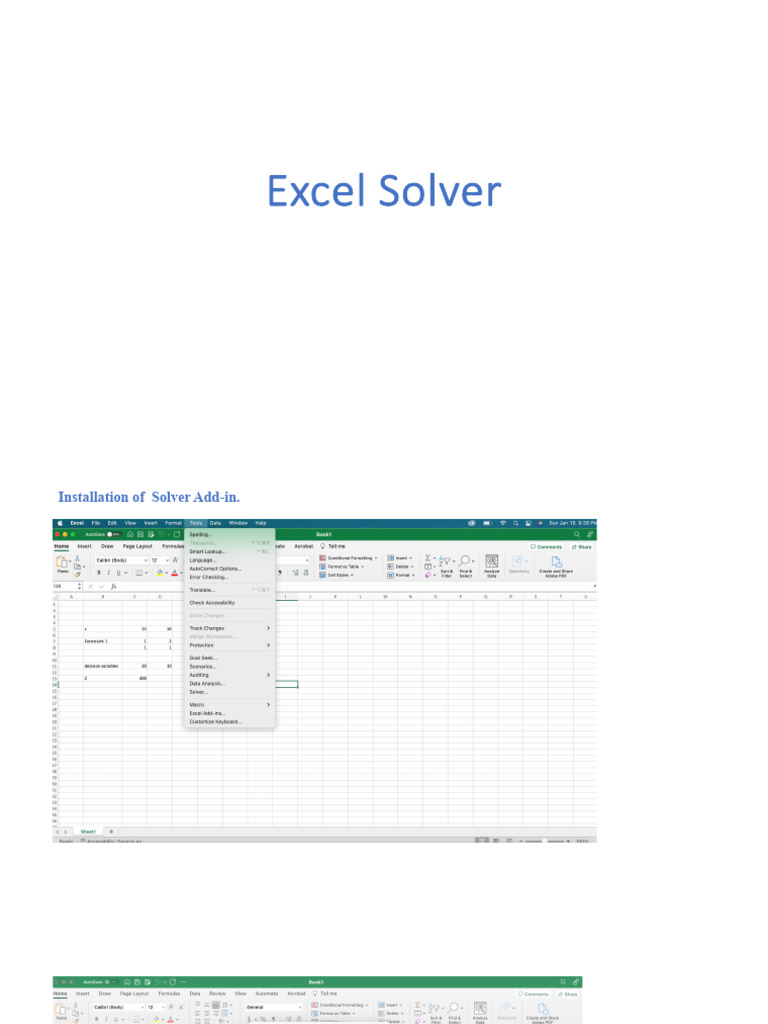 Slides 5 - Excel Solver | PDF
