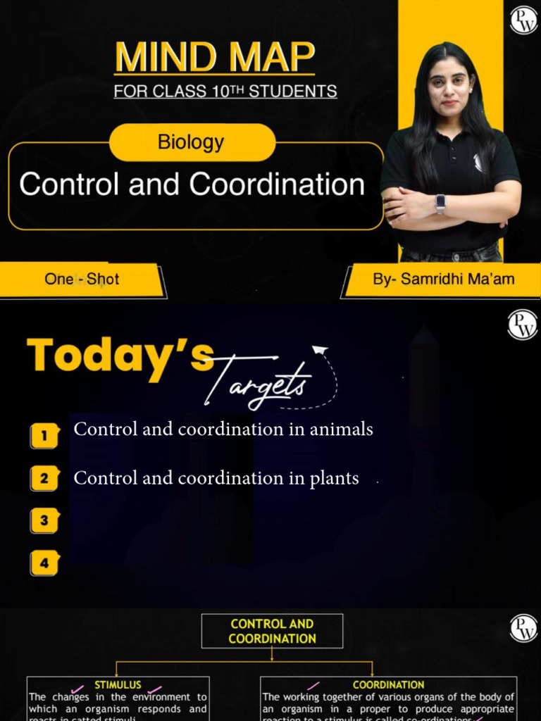 Control and Coordination - Class Notes - Mind Map - Class 10th | PDF