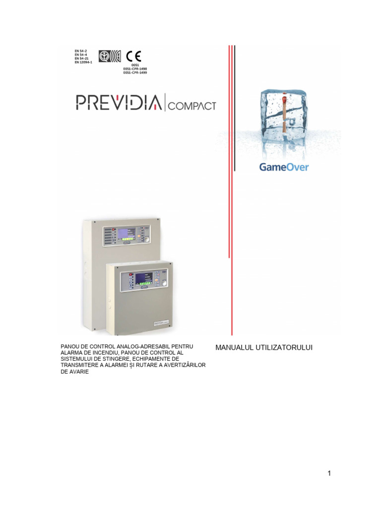 Manual Utilizator Previdia Panou Alarma Incendiu RO | PDF