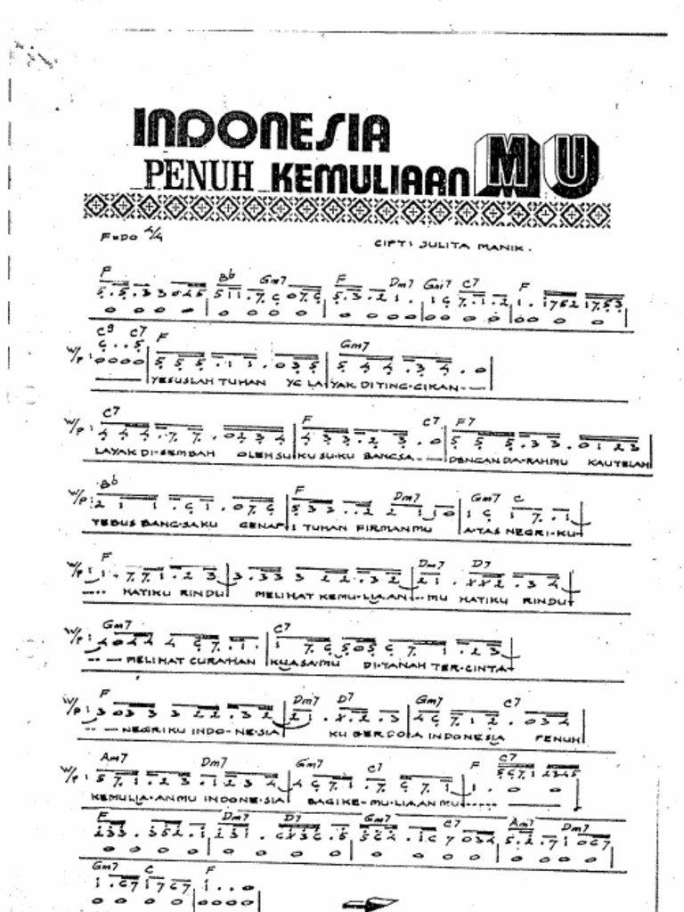 SATB Indonesia Bagi KemuliaanMu | PDF
