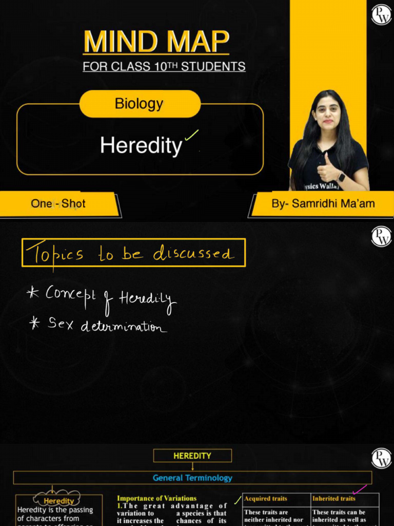 Heredity (Full Chapter) - Class Notes - Mind Map - Class 10th | PDF