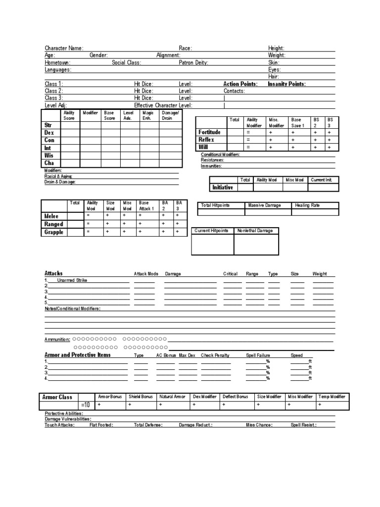 My Character Sheet | PDF | Gaming | Role Playing Games