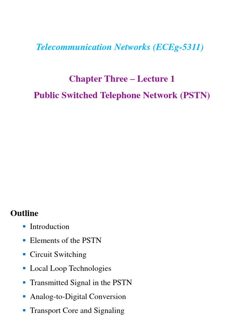 Overview of Public Switched Telephone Network | PDF | Public Switched ...