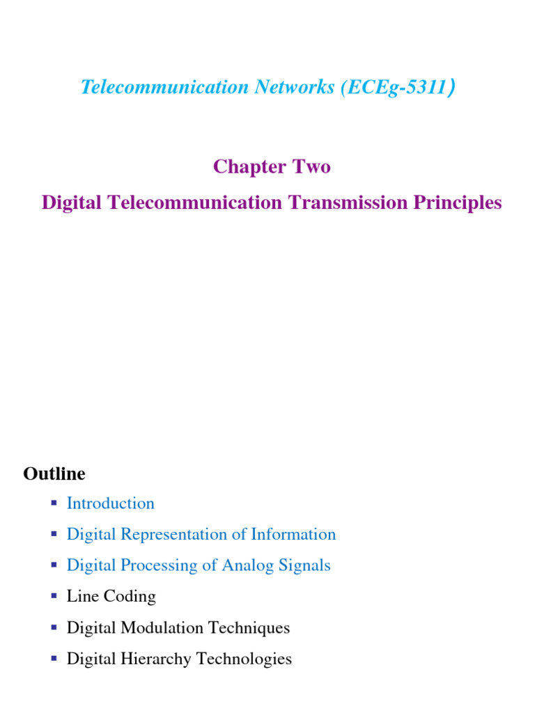 Digital Telecommunication Principles | PDF | Sampling (Signal ...
