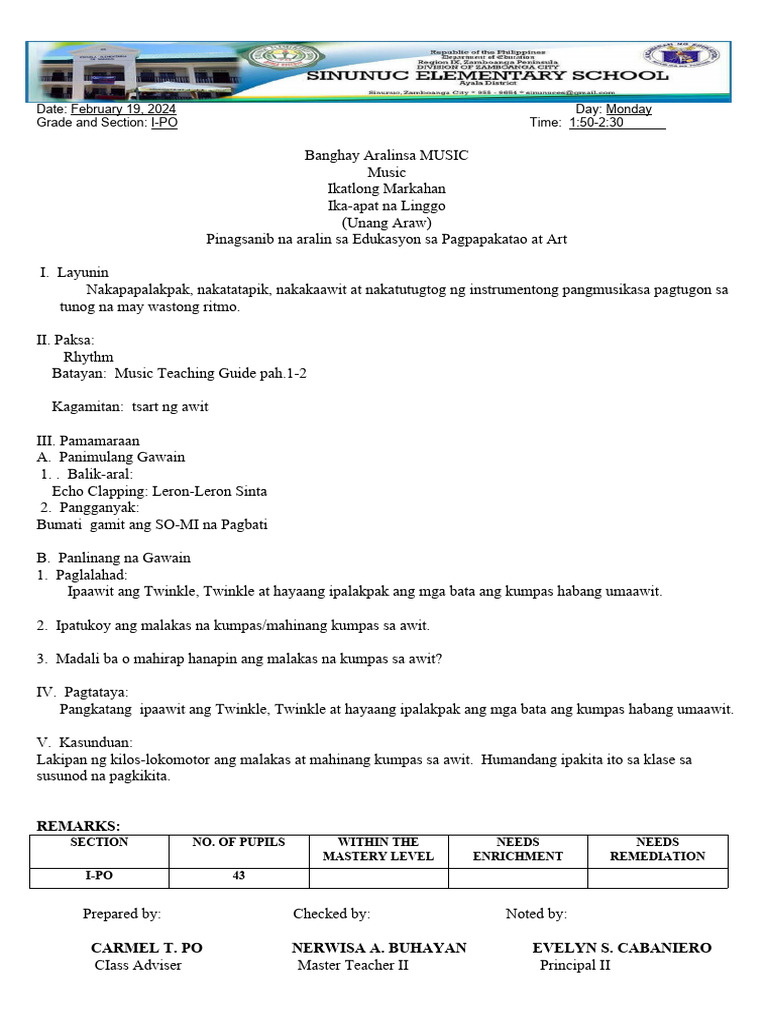 Mapeh DLP Q3 W4 | PDF