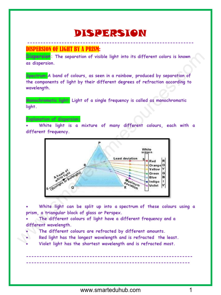 DISPERSION | PDF | Color | Dispersion (Optics)