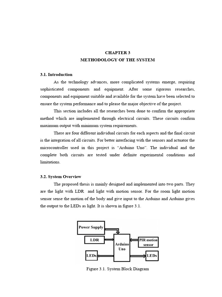 Methodology of The System | PDF | Arduino | Light