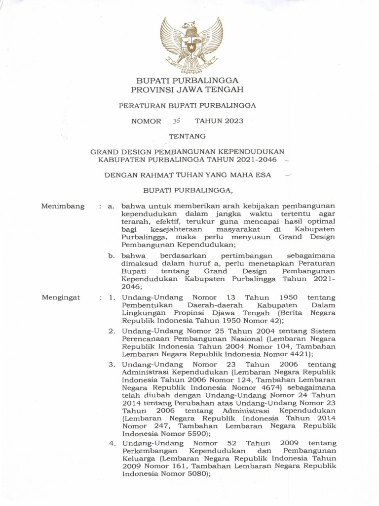 PERBUP NO 36 TH 2023 Ocr | PDF