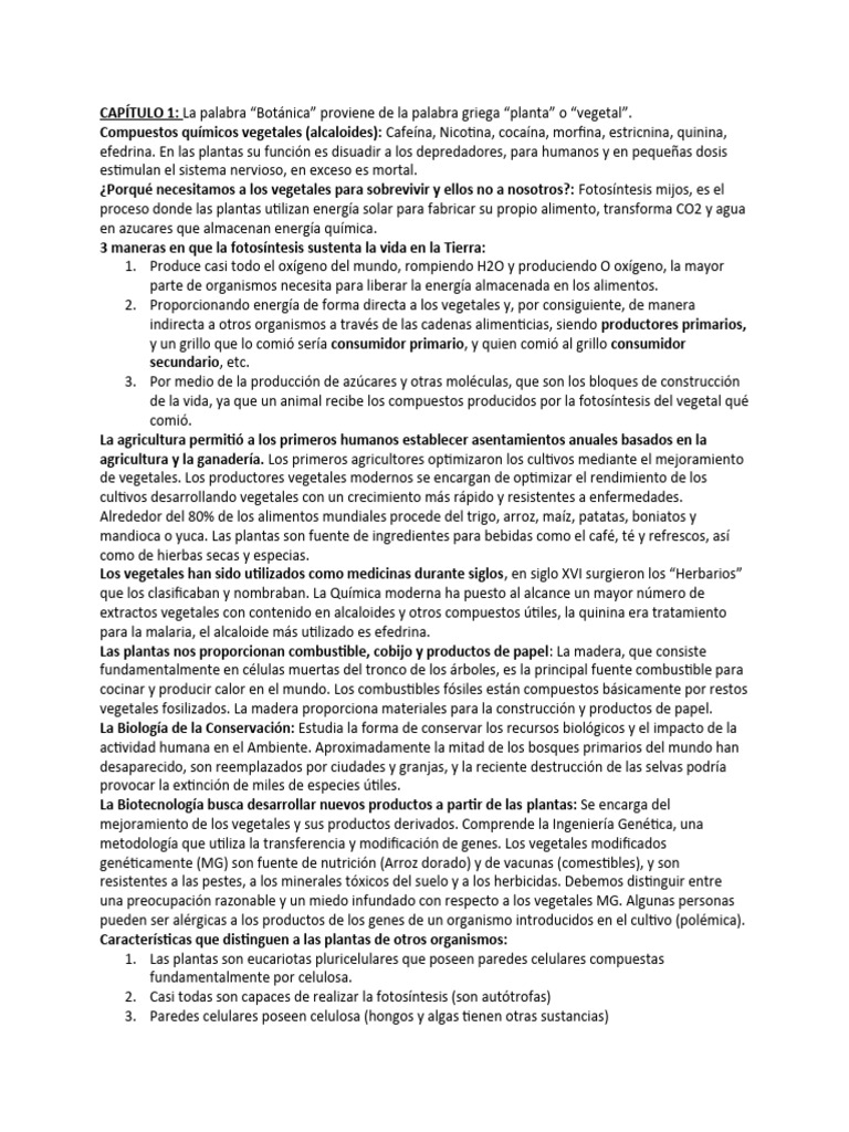 Estudiar Botánica | PDF | Citoplasma | Plantas