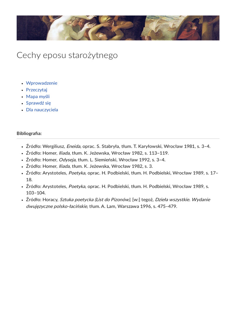 Cechy Eposu Starozytnego | PDF