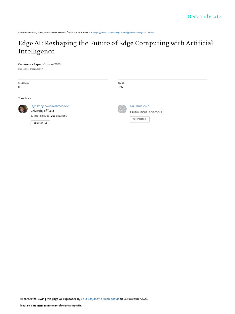 Edge AI: Future of Edge Computing | PDF