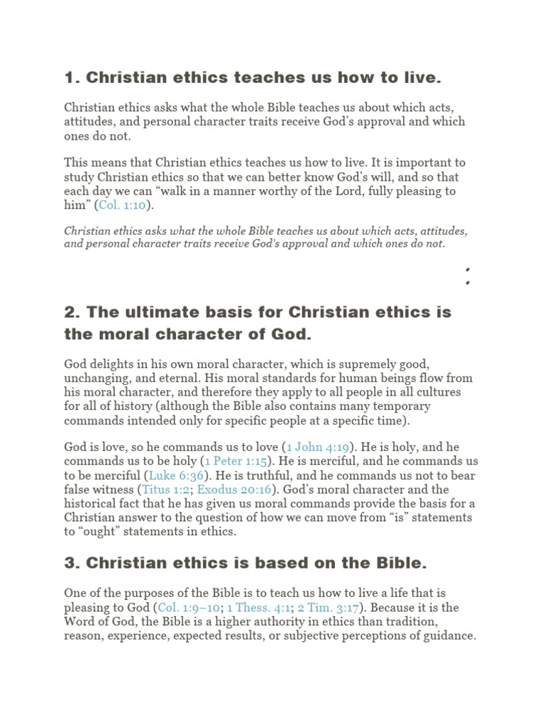 Christian Ethics | PDF | Christian Ethics | Jesus