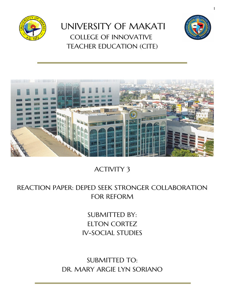 Act3 Cortez Ivsocstud | PDF | Teacher Education | Teachers