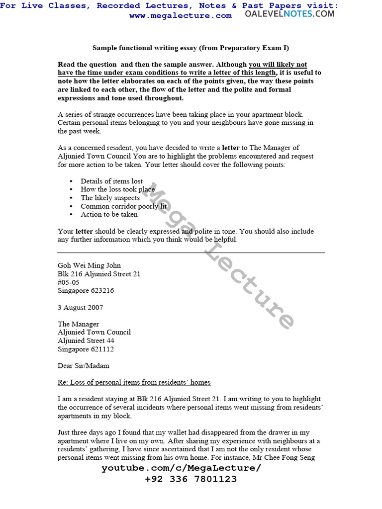 Sample Formal Letter 1 | PDF