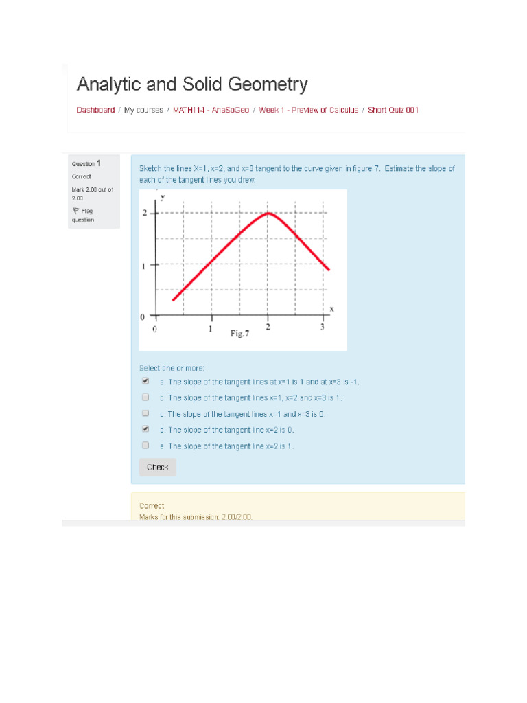 Analytic and Solid Geometry - Short Quiz 001 | PDF