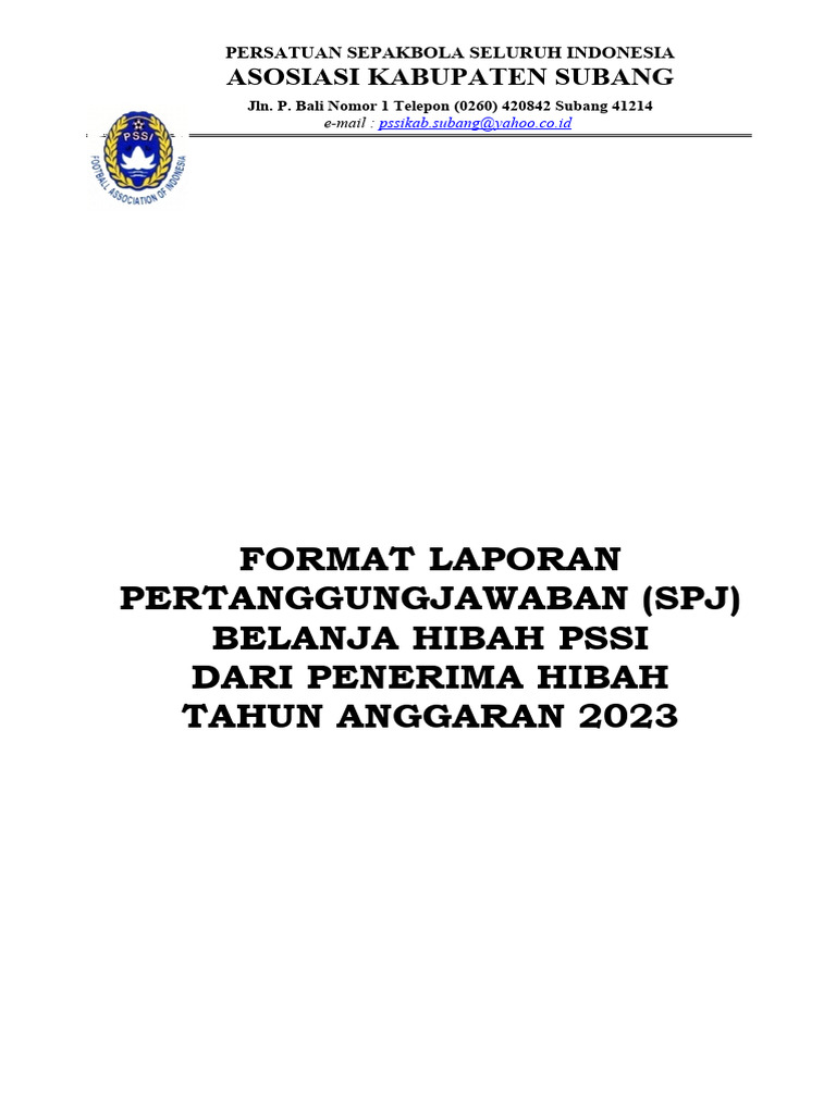 Format SPJ | PDF | Olahraga & Rekreasi