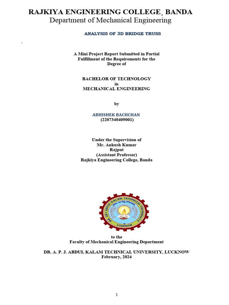 Ansys Analysis of Truss Beam | PDF | Truss | Bending