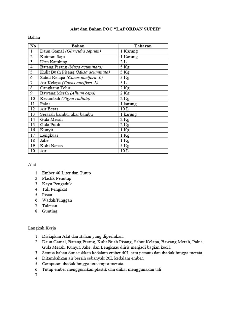 Alat Dan Bahan POC | PDF