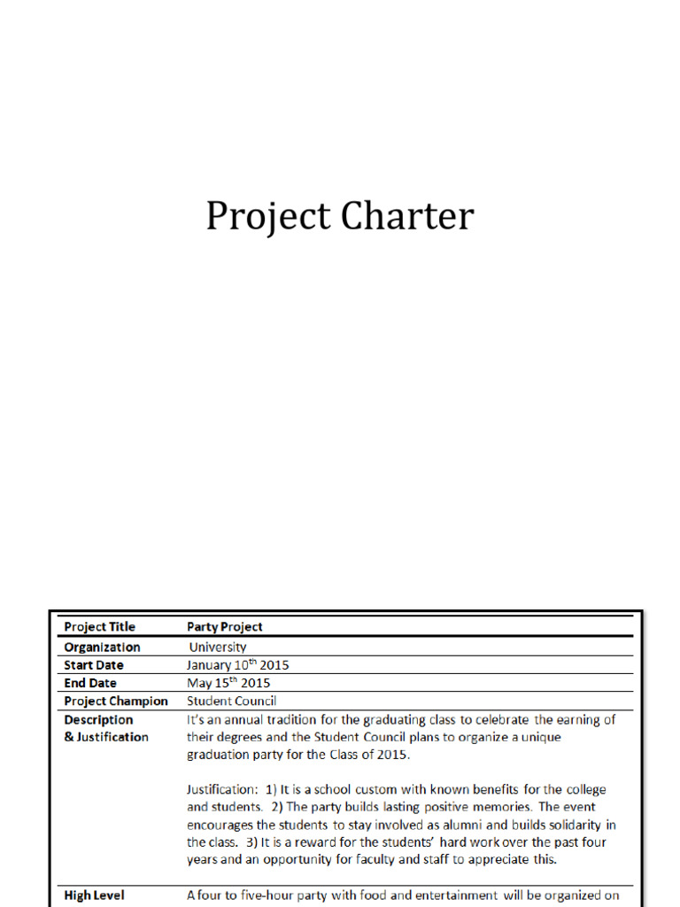 Project Charter | PDF