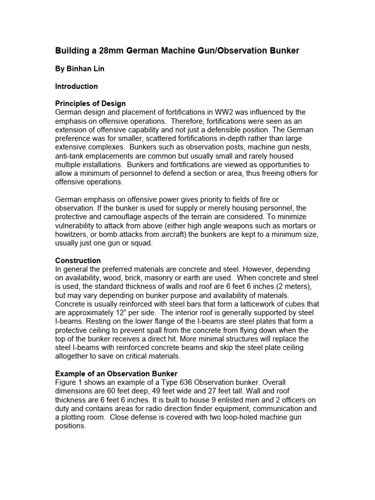 German Observation Bunker Construction Guide | PDF