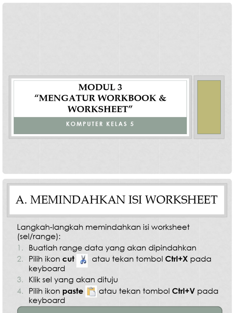 Modul 3 Mengatur Workbook & Worksheet | PDF | Metode & Bahan Ajar