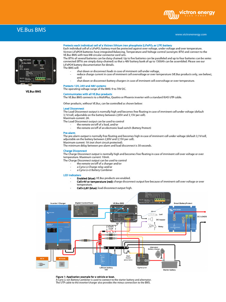 Datasheet VE Bus BMS EN | PDF | Battery Charger | Physical Quantities