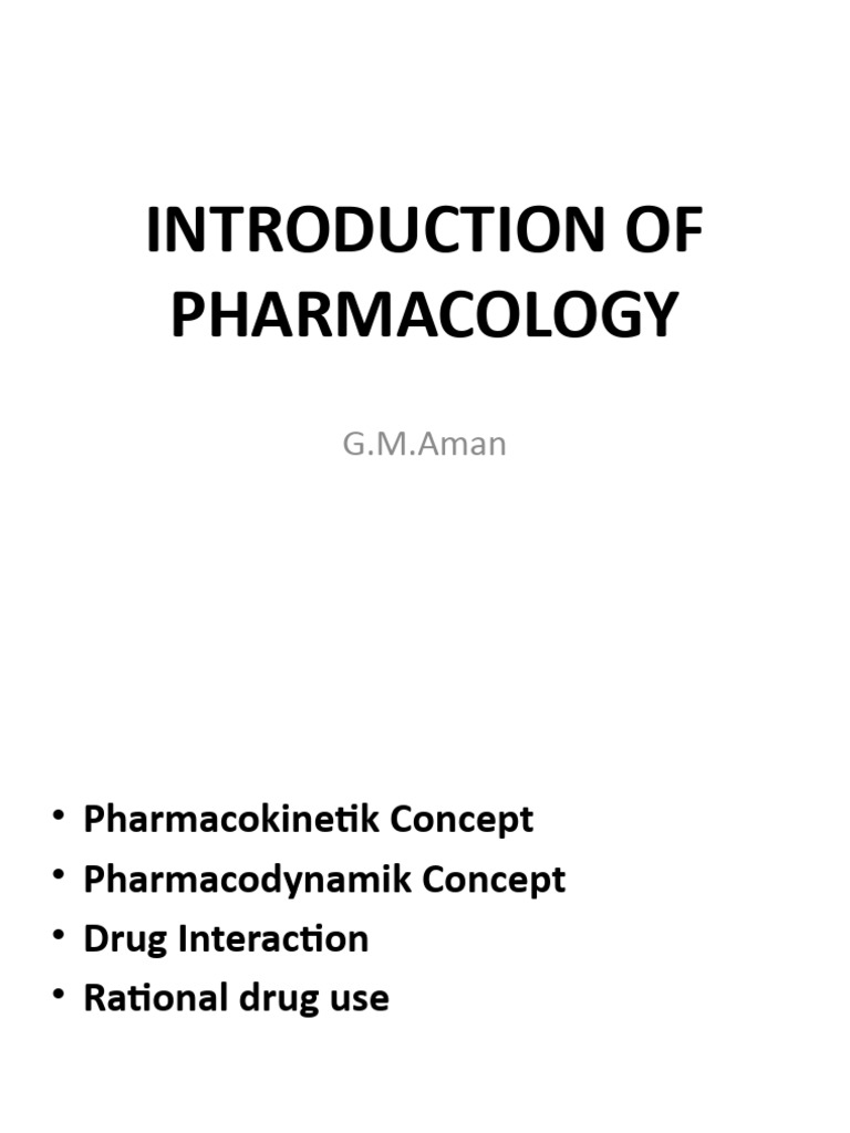 Introduction To Pharmacology | PDF