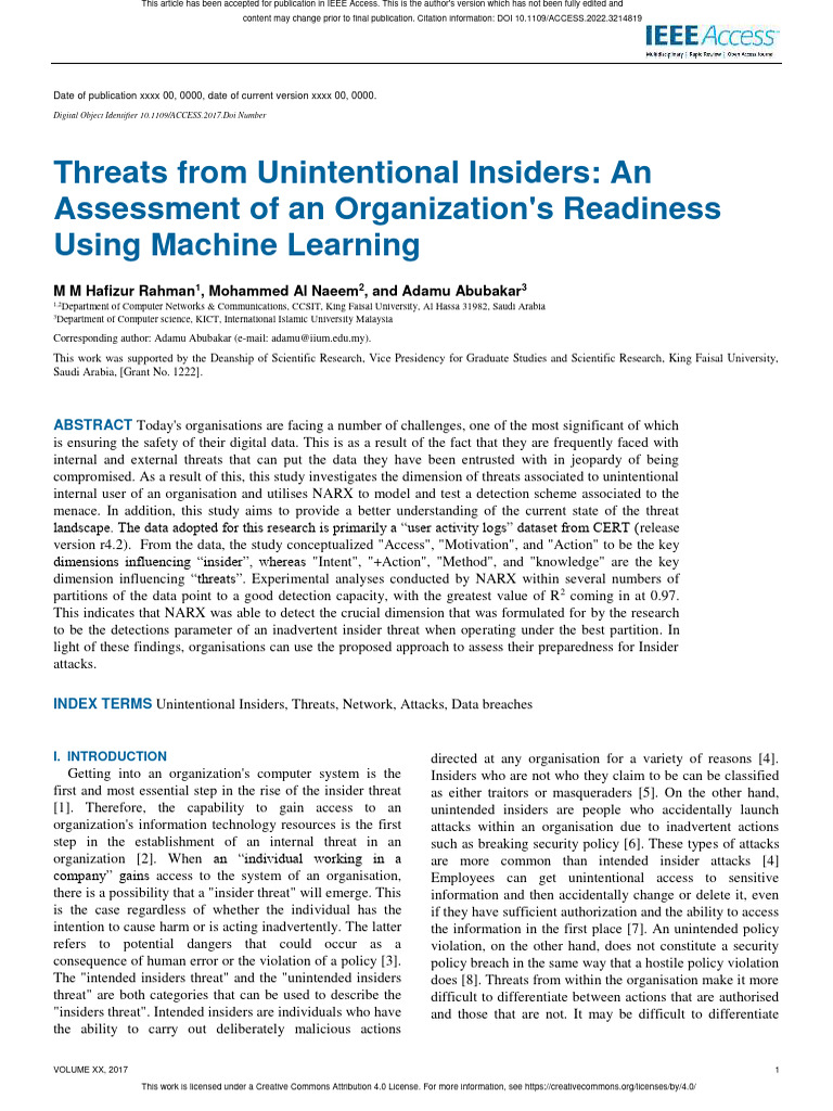 Threats From Unintentional Insiders An Assessment | PDF | Business ...