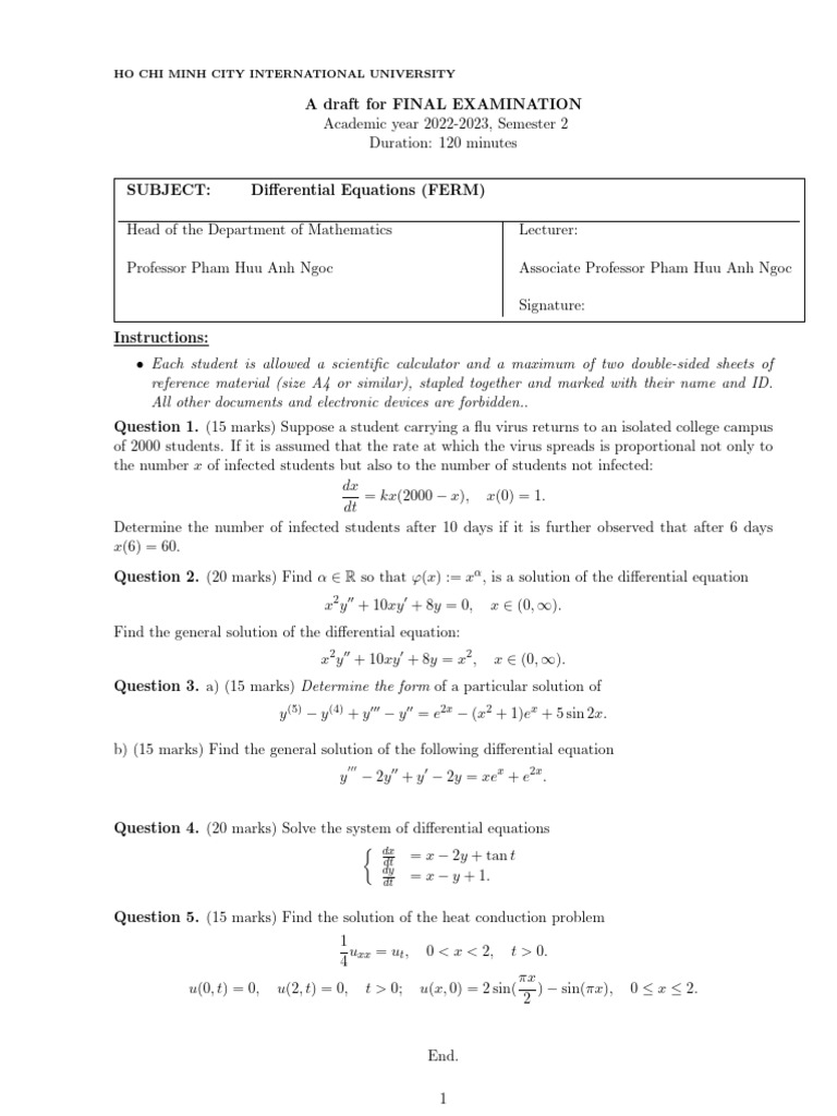 2015 2016 Final DEqs S1 Ferm | PDF | Differential Equations ...
