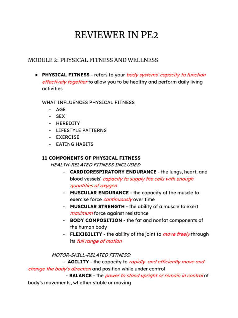 Pe2 Reviewer | PDF | Career & Growth | Science & Mathematics