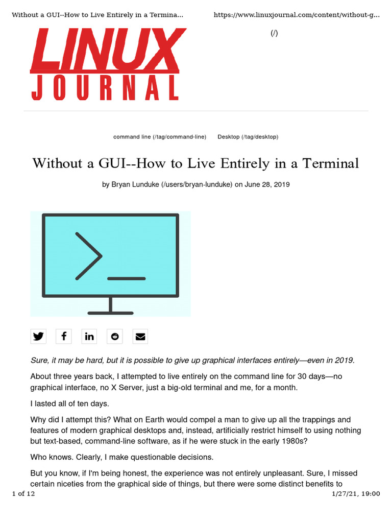 Live Without GUI: Terminal-Only Guide | PDF