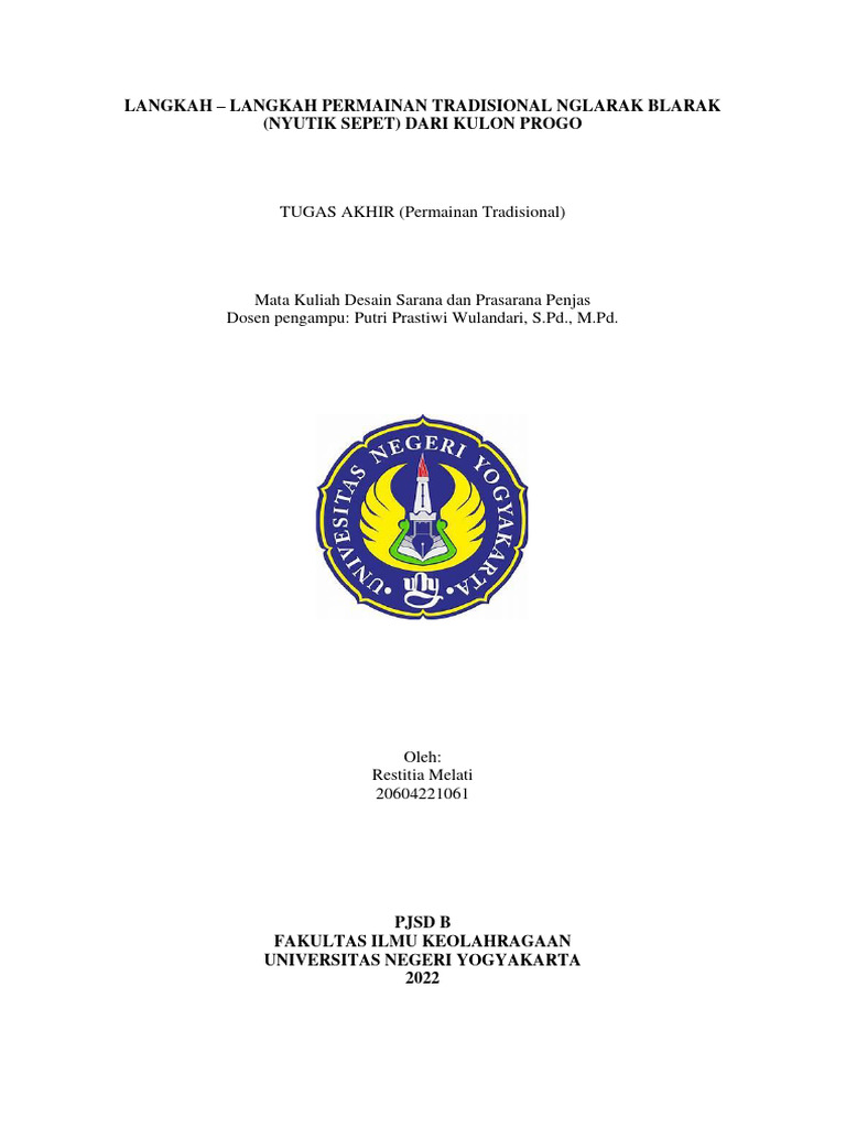 Restitia Melati - 20604221061 - Nglarak Blarak | PDF
