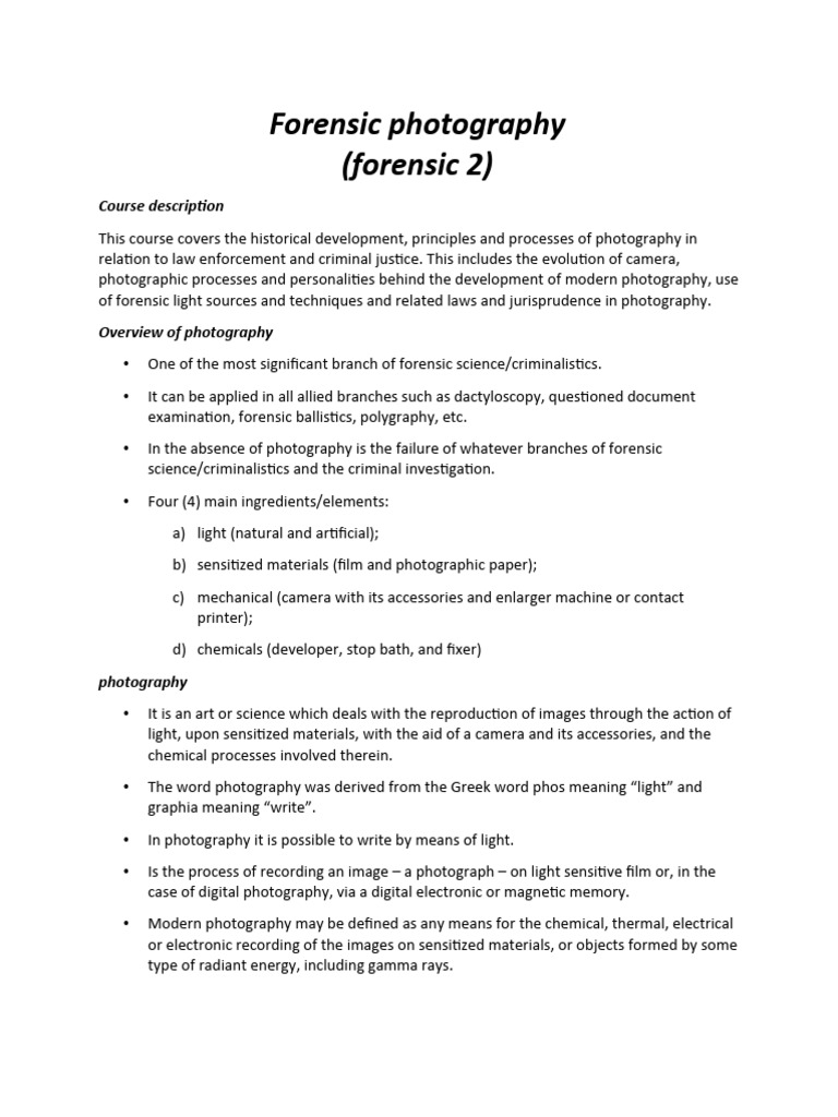 Forensic Photography | PDF
