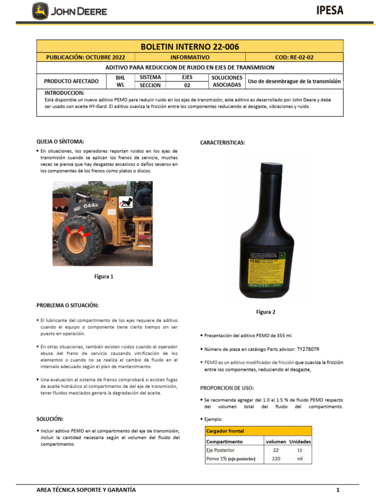 22-006, Aditivo para Reducción de Ruido en Ejes de Transmisión | PDF | Ingeniería mecánica