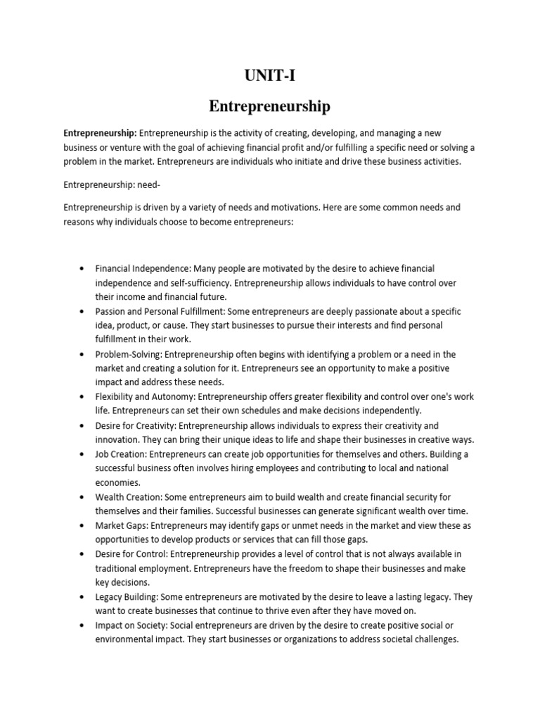 Entrepreneurship Notes | PDF | Entrepreneurship | Startup Company