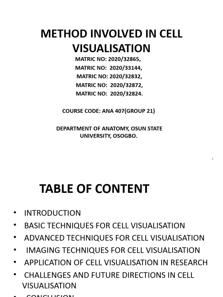 Cell Visualization Techniques Overview | PDF | Microscopy ...