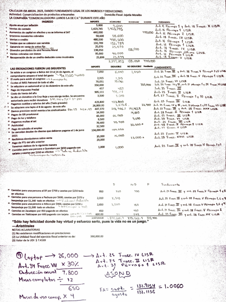 Ejercicio 4 Calculo Del ISR | PDF