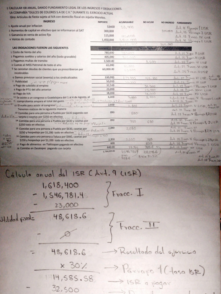Ejercicio 2 Calculo Del ISR | PDF