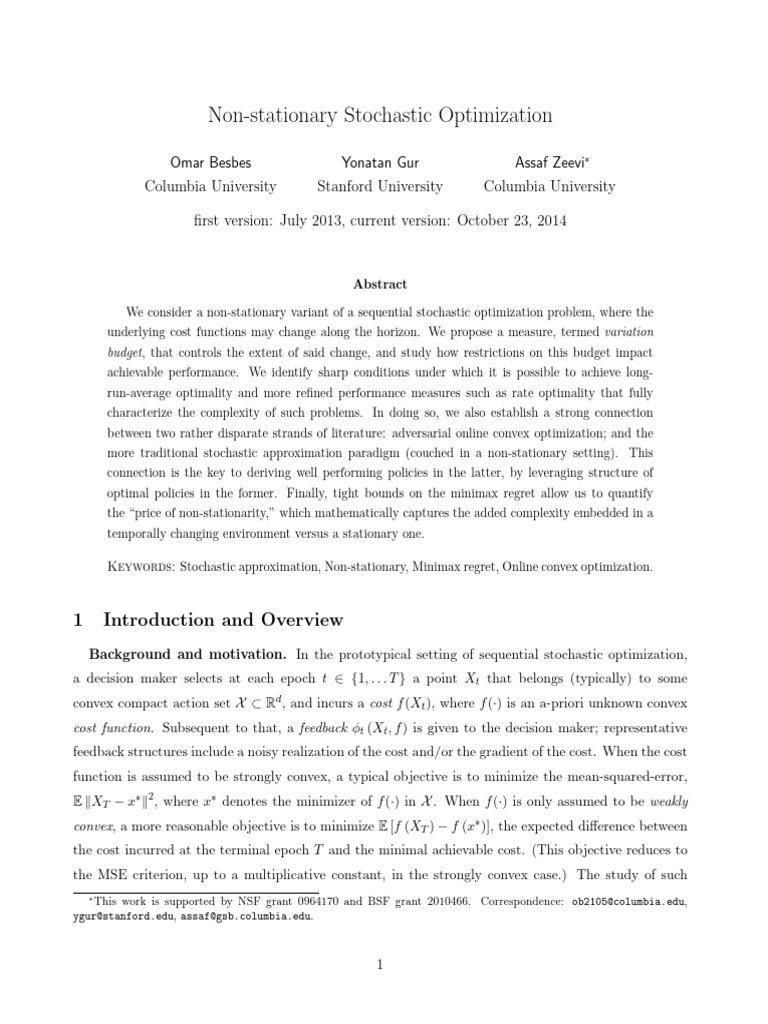 Non StationarySA R1 | PDF | Mathematical Optimization | Loss Function