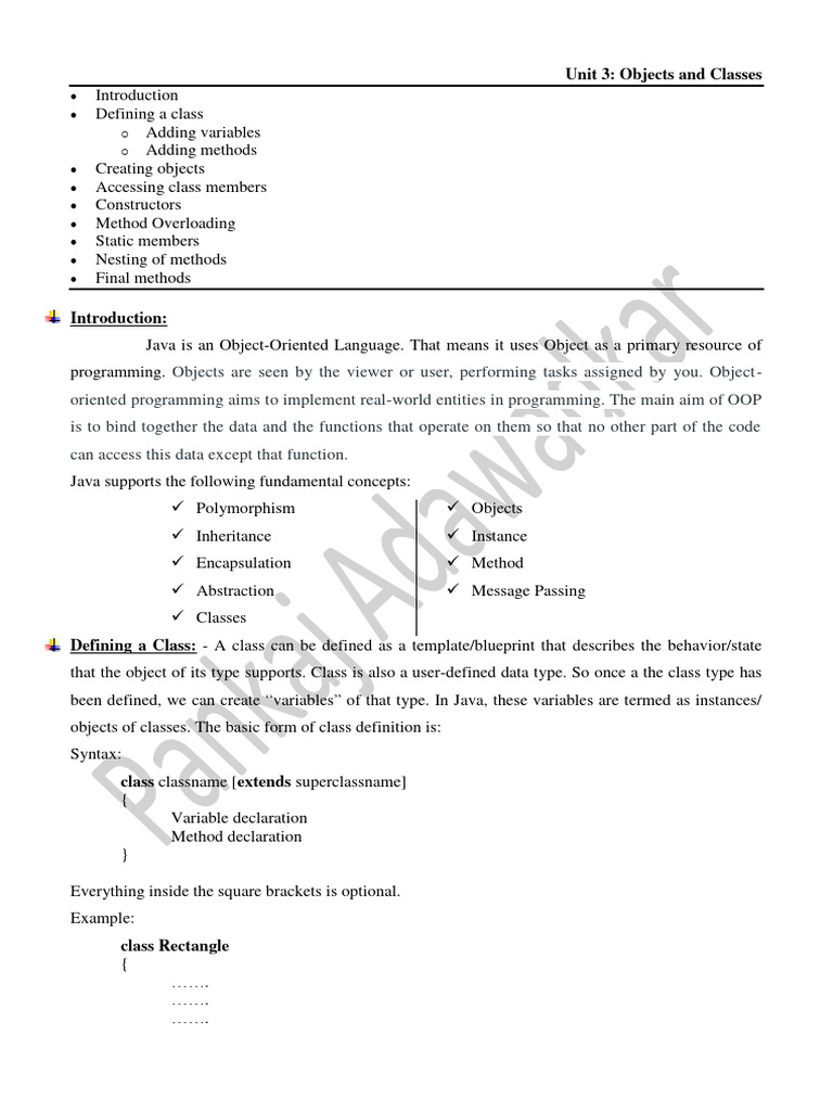 Java Chap 3 Part I Pdf Class Computer Programming Method Computer Programming