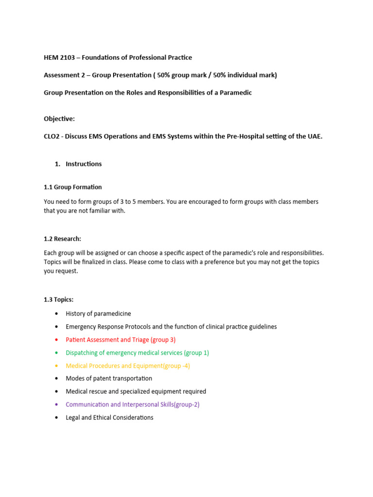 Paramedic Roles & Responsibilities Presentation | PDF | Science & Mathematics